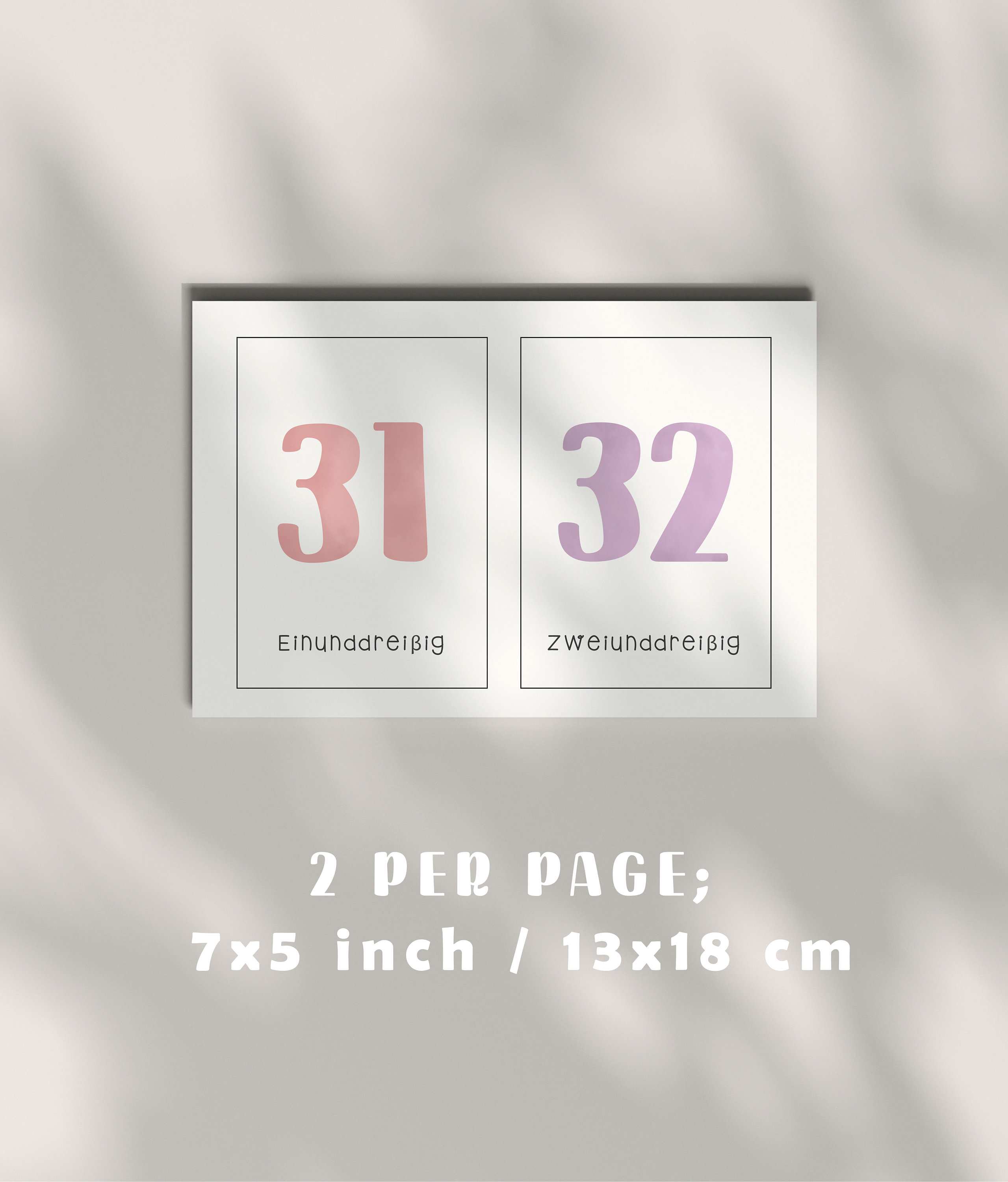 Numbers Flash Cards Poster German Education Montessori Home School ...