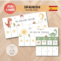 Spanish Behavior Chart for Kids: Rewards & Habits (canva Template ...