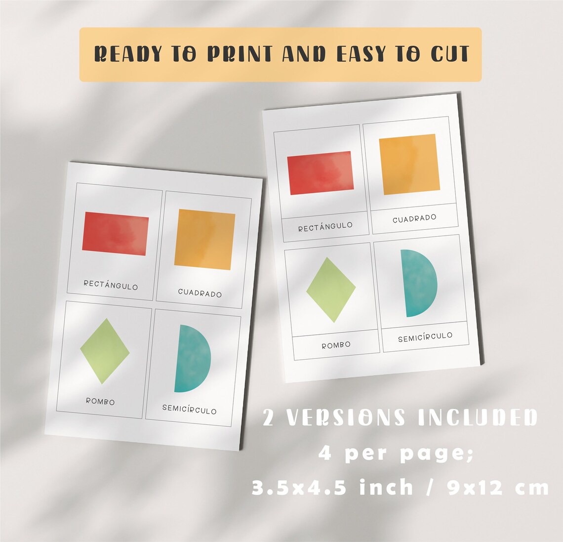 Spanish Shapes Flashcards for Kids Educational Flash Cards Spanish ...