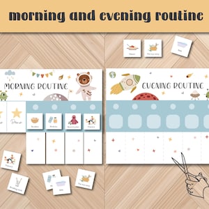 Kids Organization Tool Chore Chart Morning Routine for Kids Evening ...
