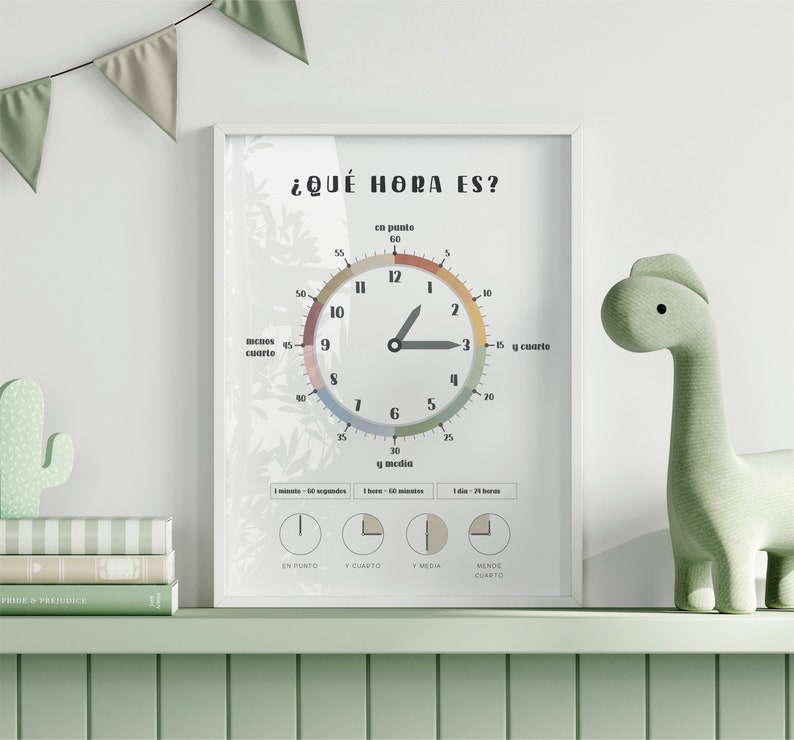 Telling Time Spanish Clock Learning Spanish Preschool Spanish ...