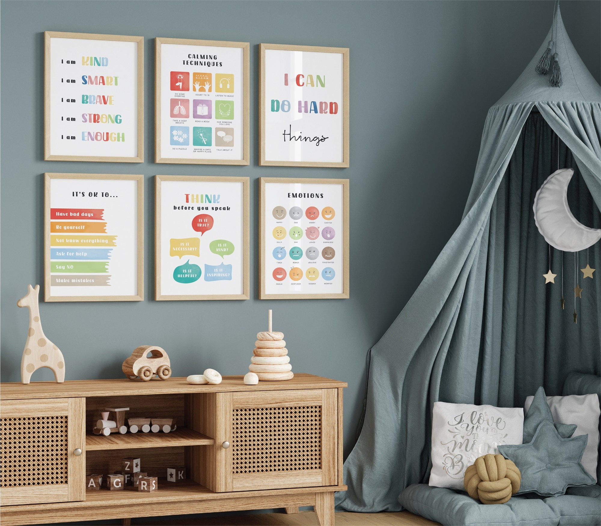 Positive Affirmations for Kids Playroom Decor I Am Affirmations Nursery ...
