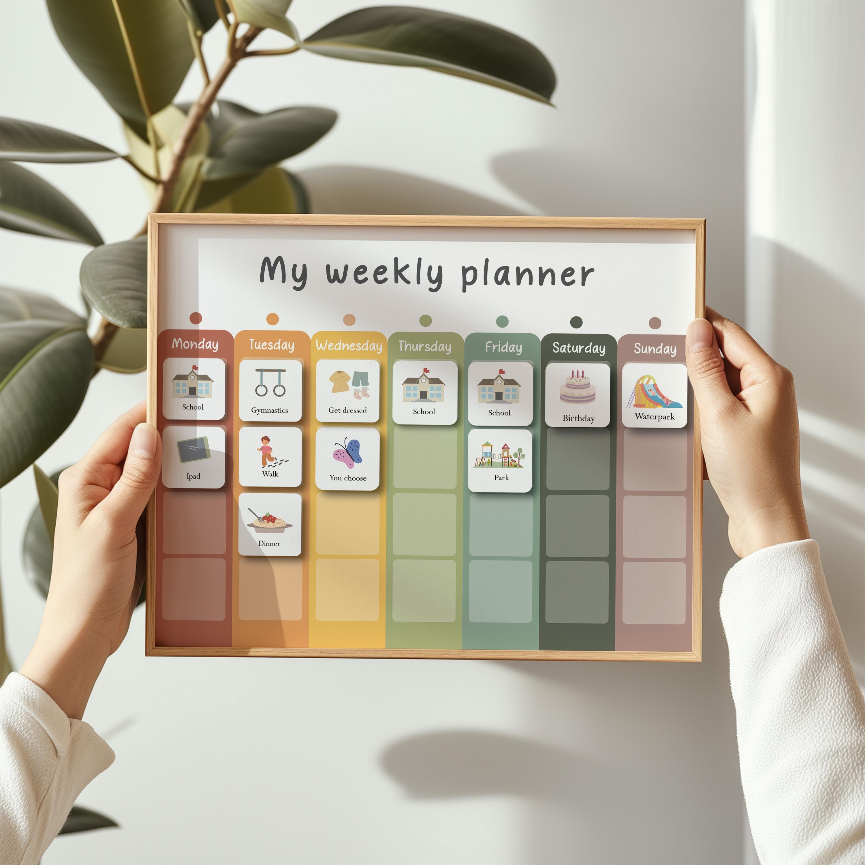 Weekly Schedule Kids Visual Planner Routine Cards Visual Calendar ...