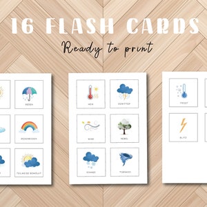 German Weather Flash Cards German Learning Montessori German Education ...