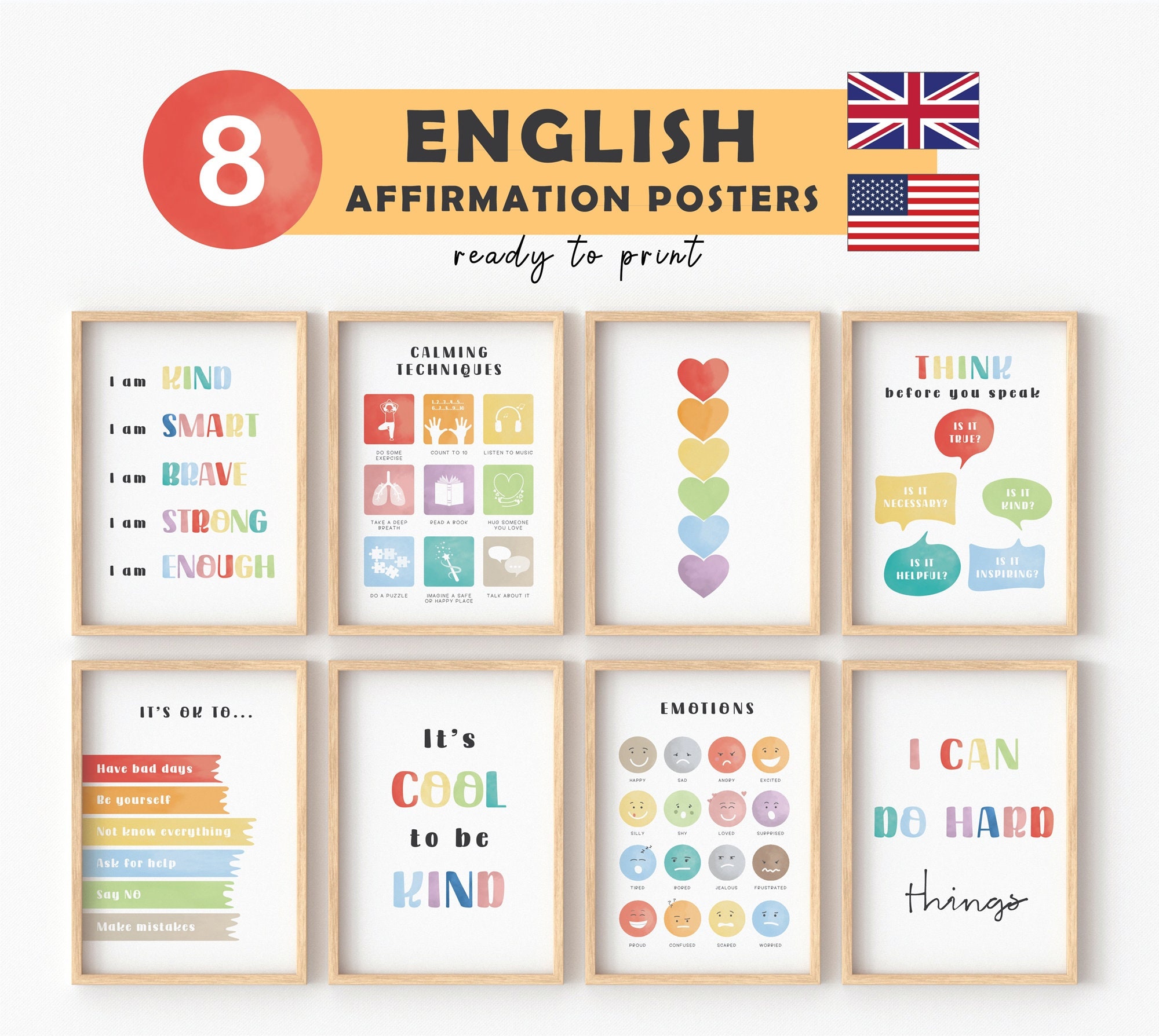 Positive Affirmations for Kids Playroom Decor I Am Affirmations Nursery ...