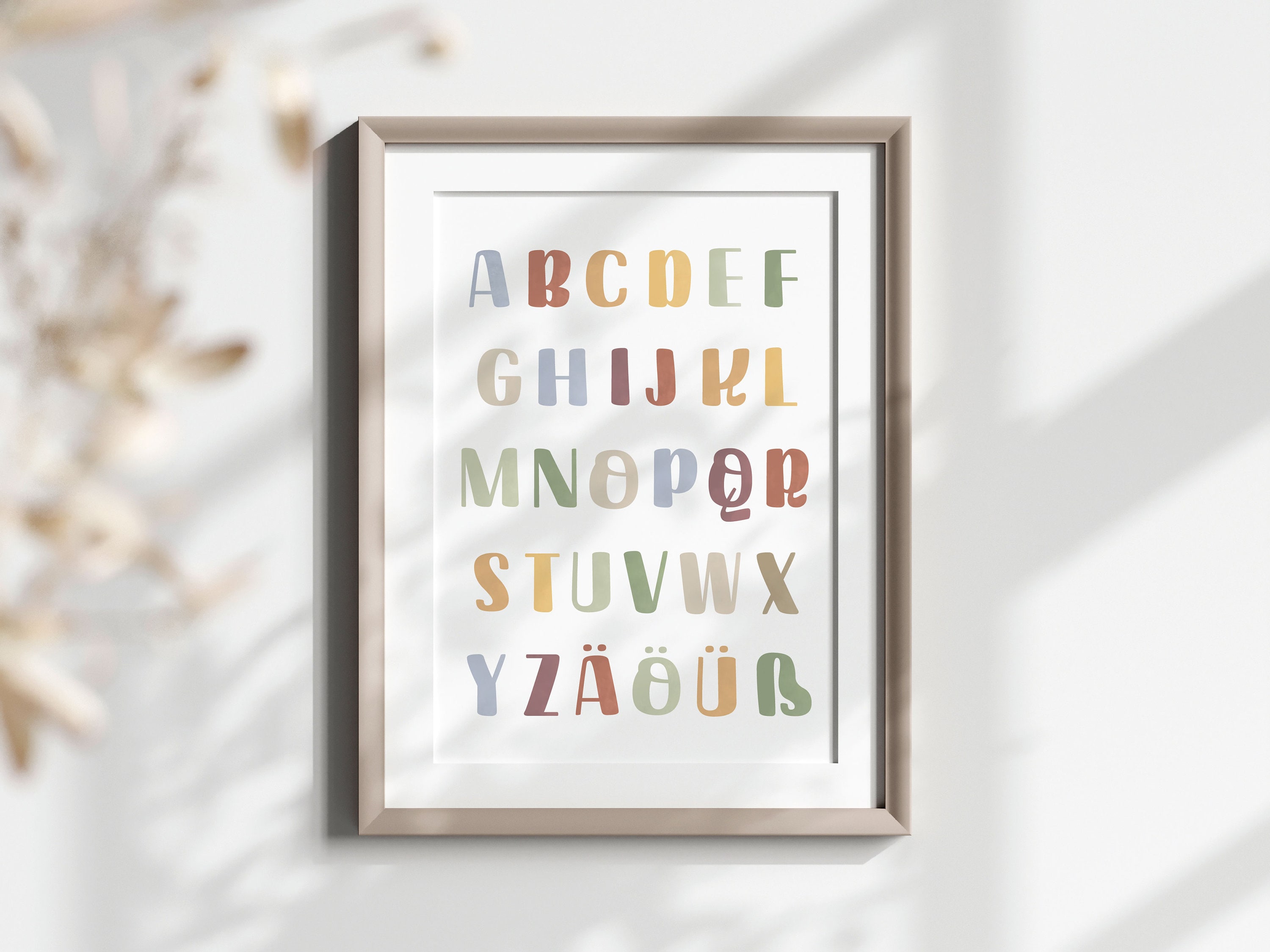 German Alphabet Poster Learning German Language Print German Flashcards ...