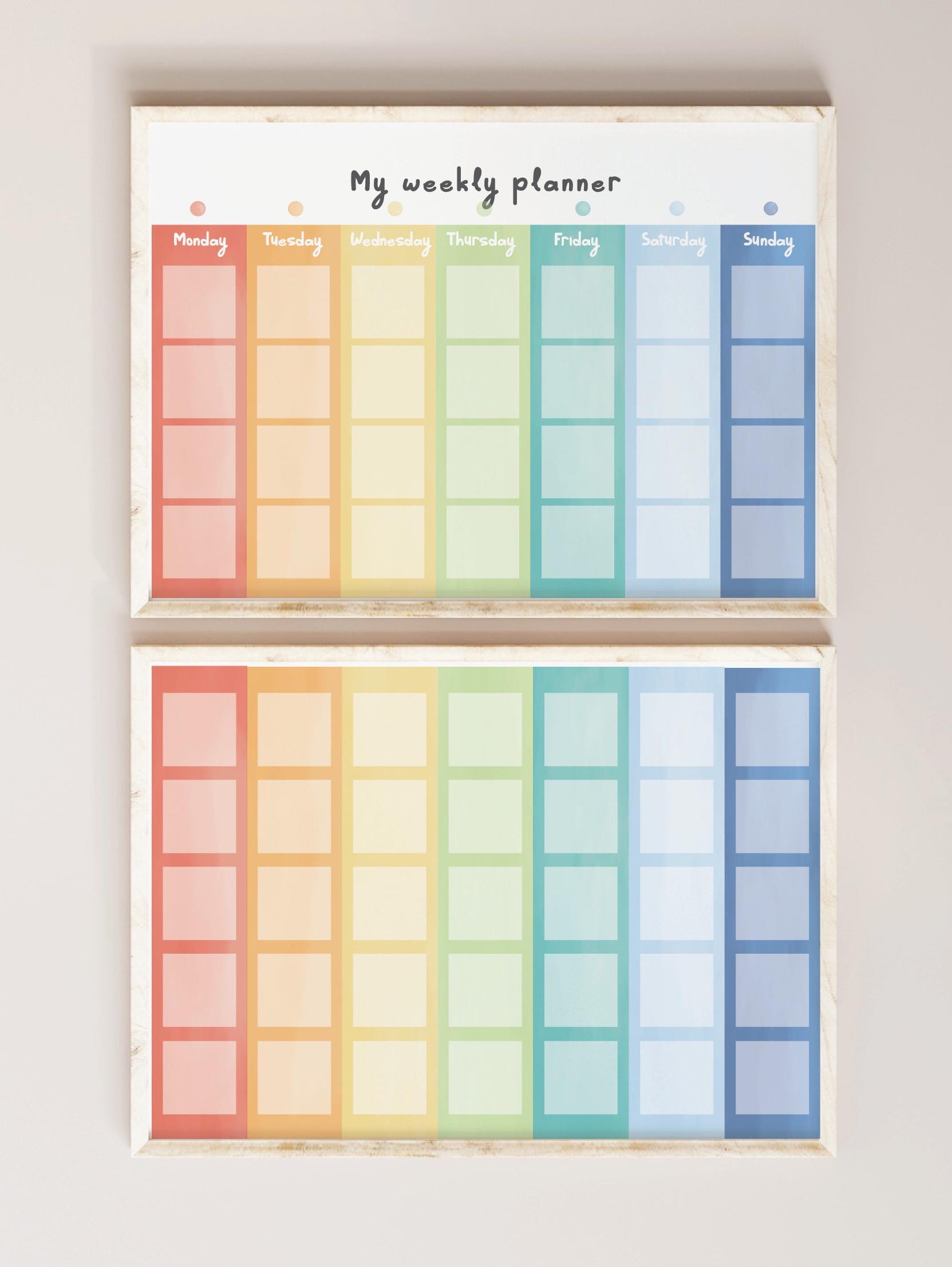 Weekly Schedule Kids Visual Planner Routine Cards Visual Calendar ...