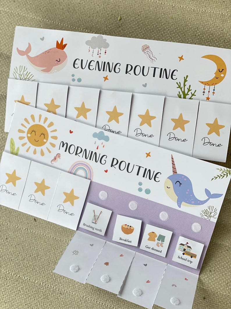 Toddler Chore Chart Routine Flip Chart Kids Visual Daily Routine Cards ...