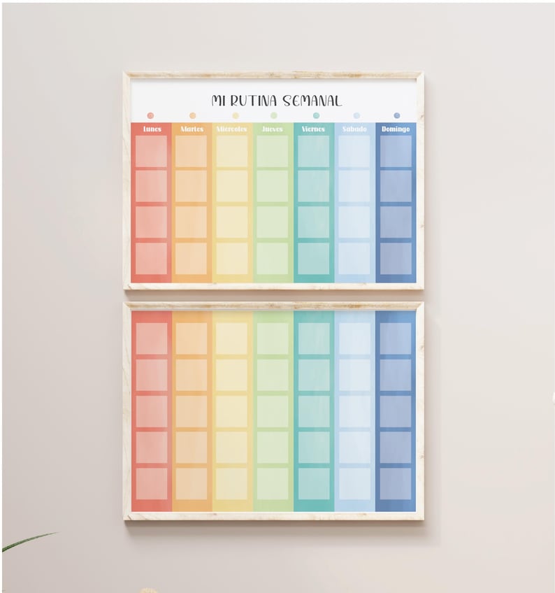 Rutinas Y Tareas Para Niños Planificador Horario Semanal Plantillas De ...