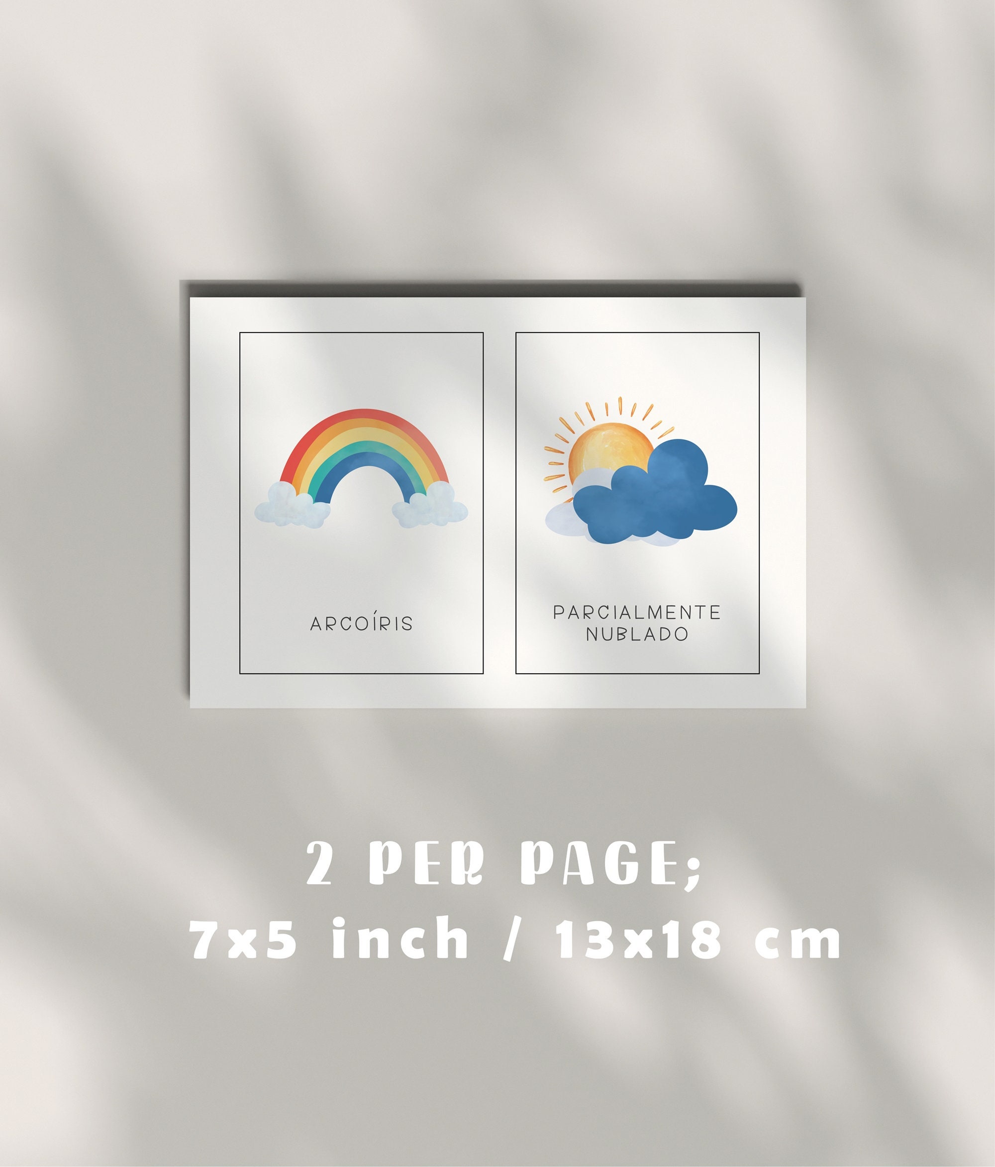 Spanish Weather Flashcards for Kids Printables Spanish Teacher ...