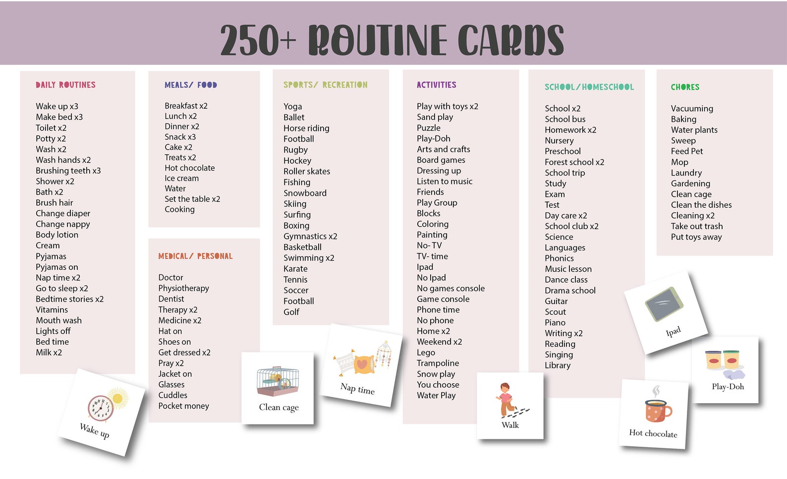 Visual Weekly Planner Kids Visual Timetable Routine Cards Autism Visual ...