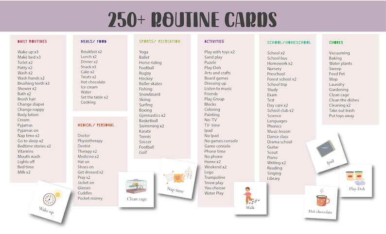 Visual Weekly Planner Kids Visual Timetable Routine Cards Autism Visual ...