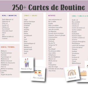 FRENCH Weekly Schedule Kids Visual Planner Routine Cards Visual ...