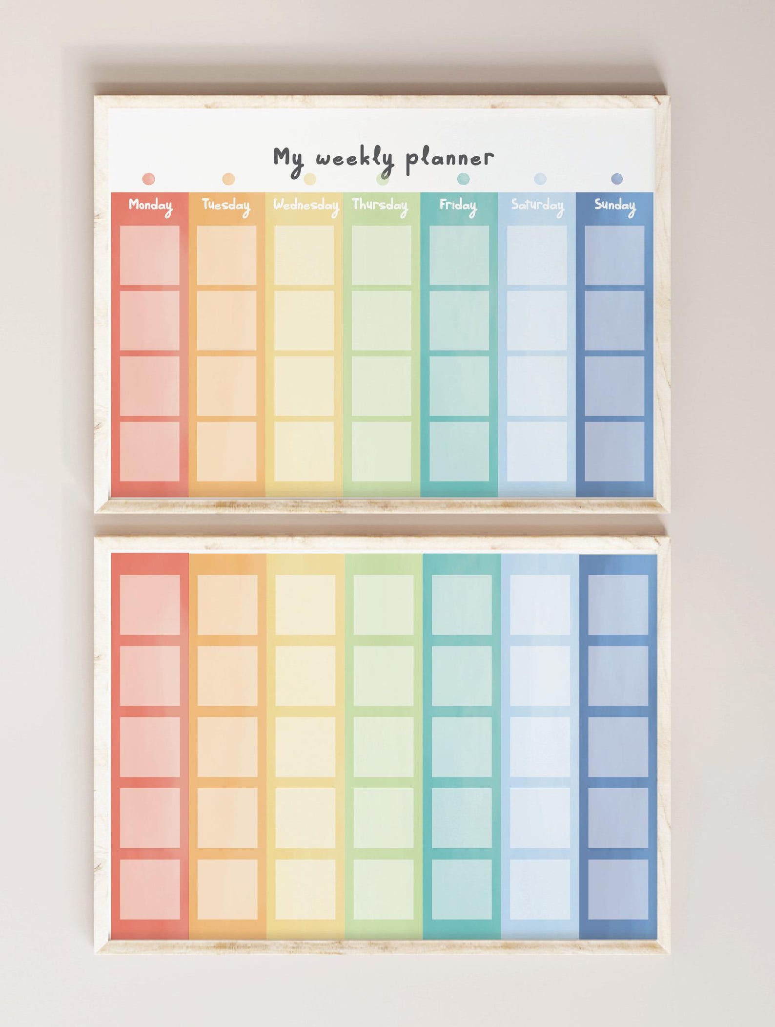 Visual Weekly Planner Kids Visual Timetable Routine Cards Autism Visual ...