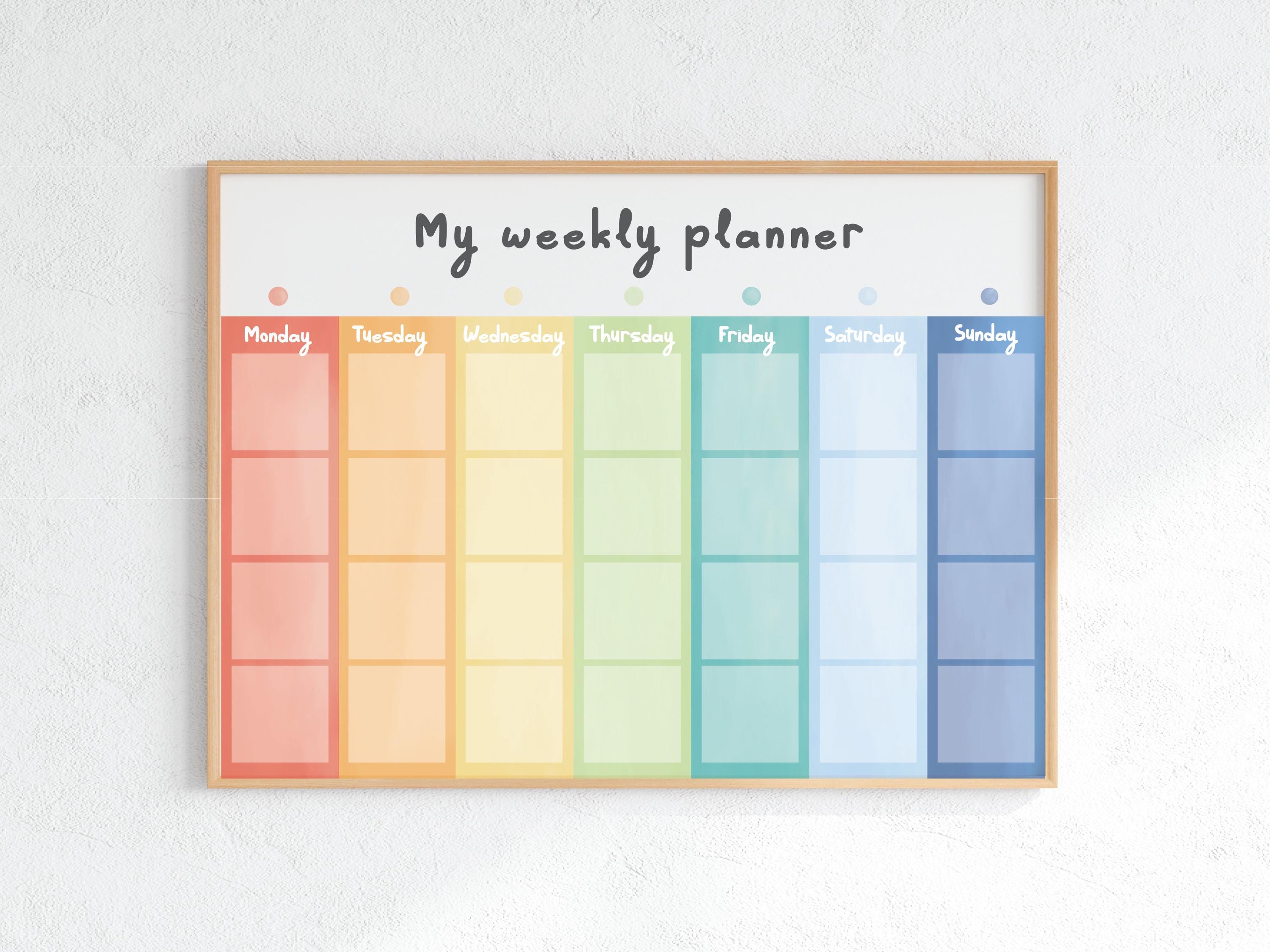 Visual Weekly Planner Kids Visual Timetable Routine Cards Autism Visual ...