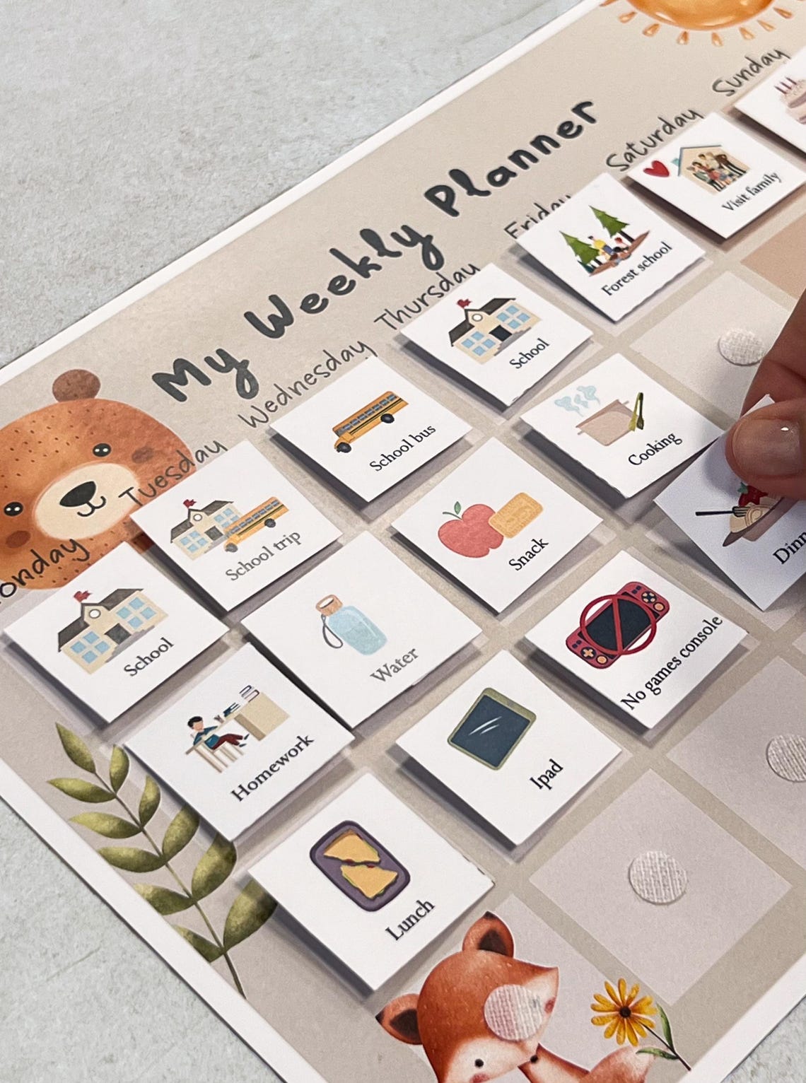 Weekly Planner Visual Chart for Kids Routine Cards Visual Calendar ...