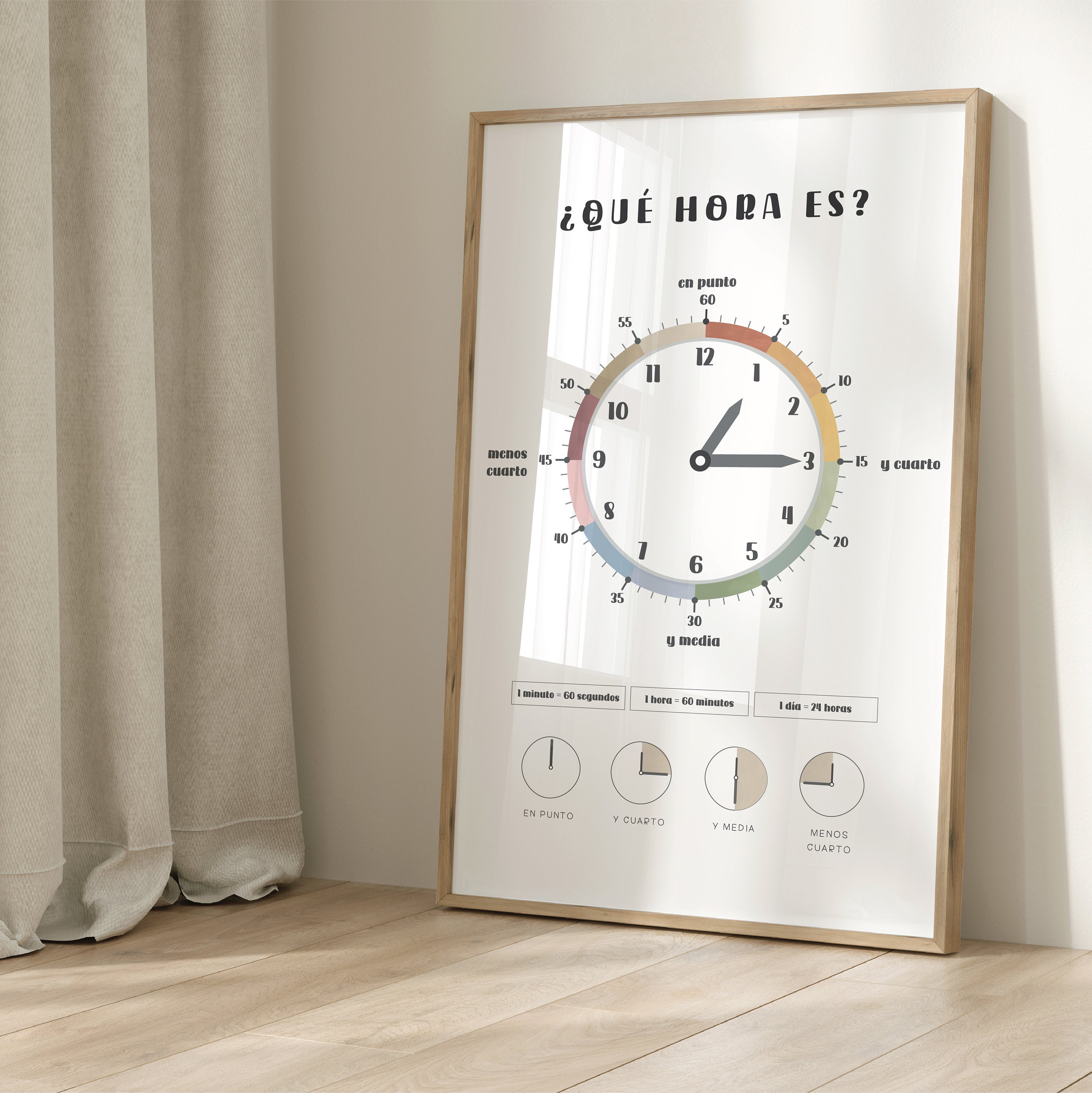 Telling Time Spanish Clock Learning Spanish Preschool Spanish ...