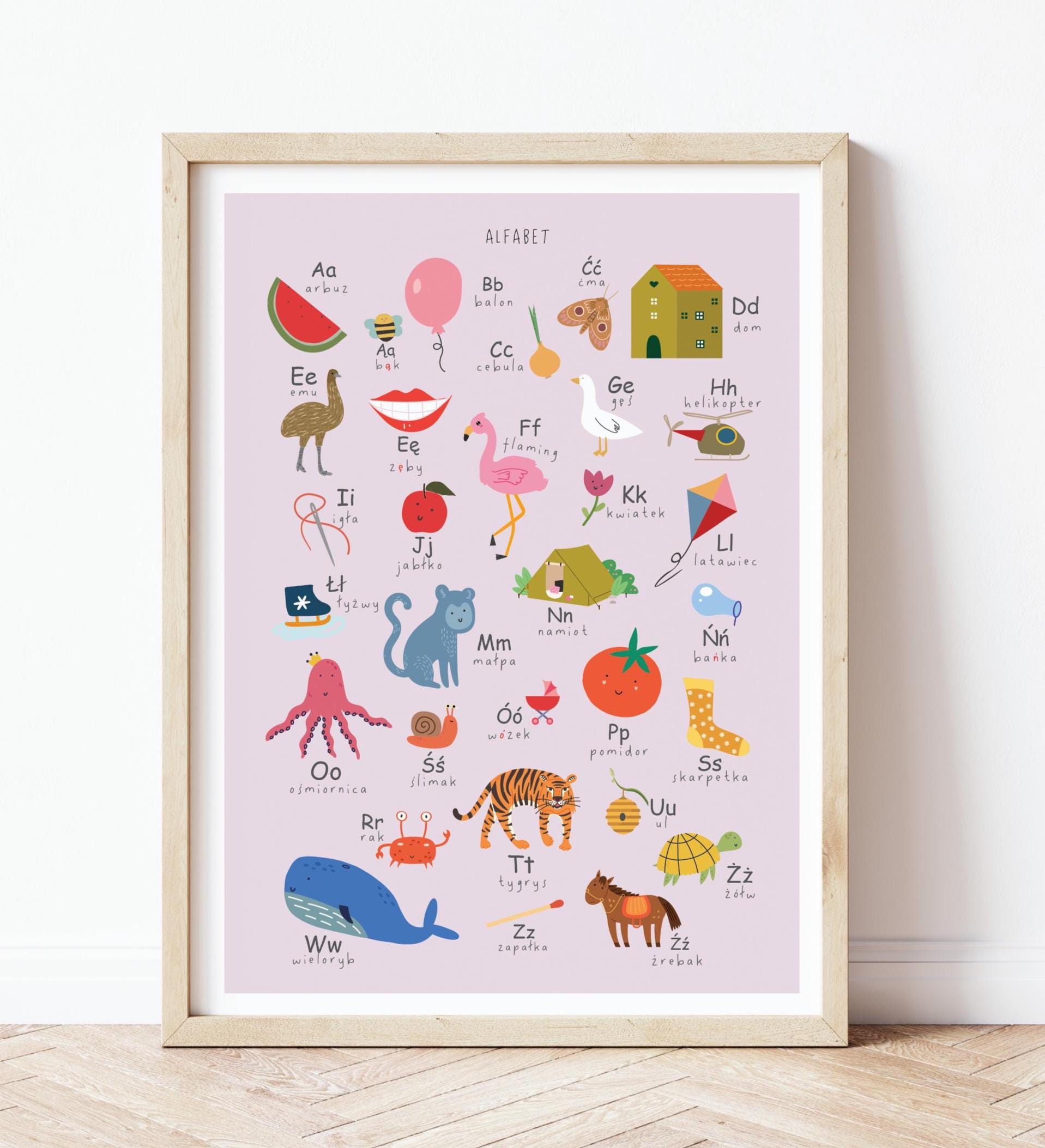 Polish Alphabet Poster for Kids – Educational Montessori Print, Nauka ...