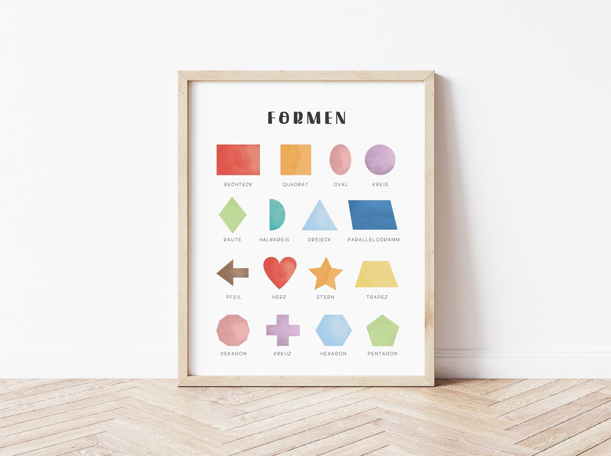 German Shapes Poster German Preschool Worksheets Printable Geometric ...
