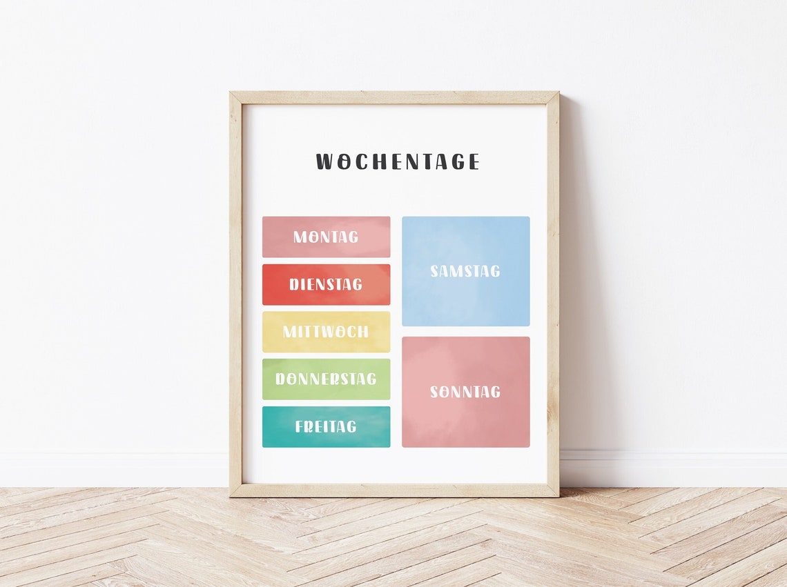 Days of the Week Poster German Language Learning German Educational ...