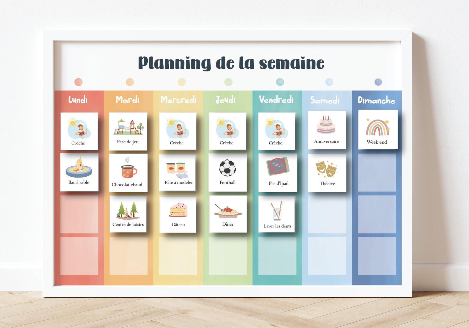 FRENCH Weekly Schedule Kids Visual Planner Routine Cards Visual ...
