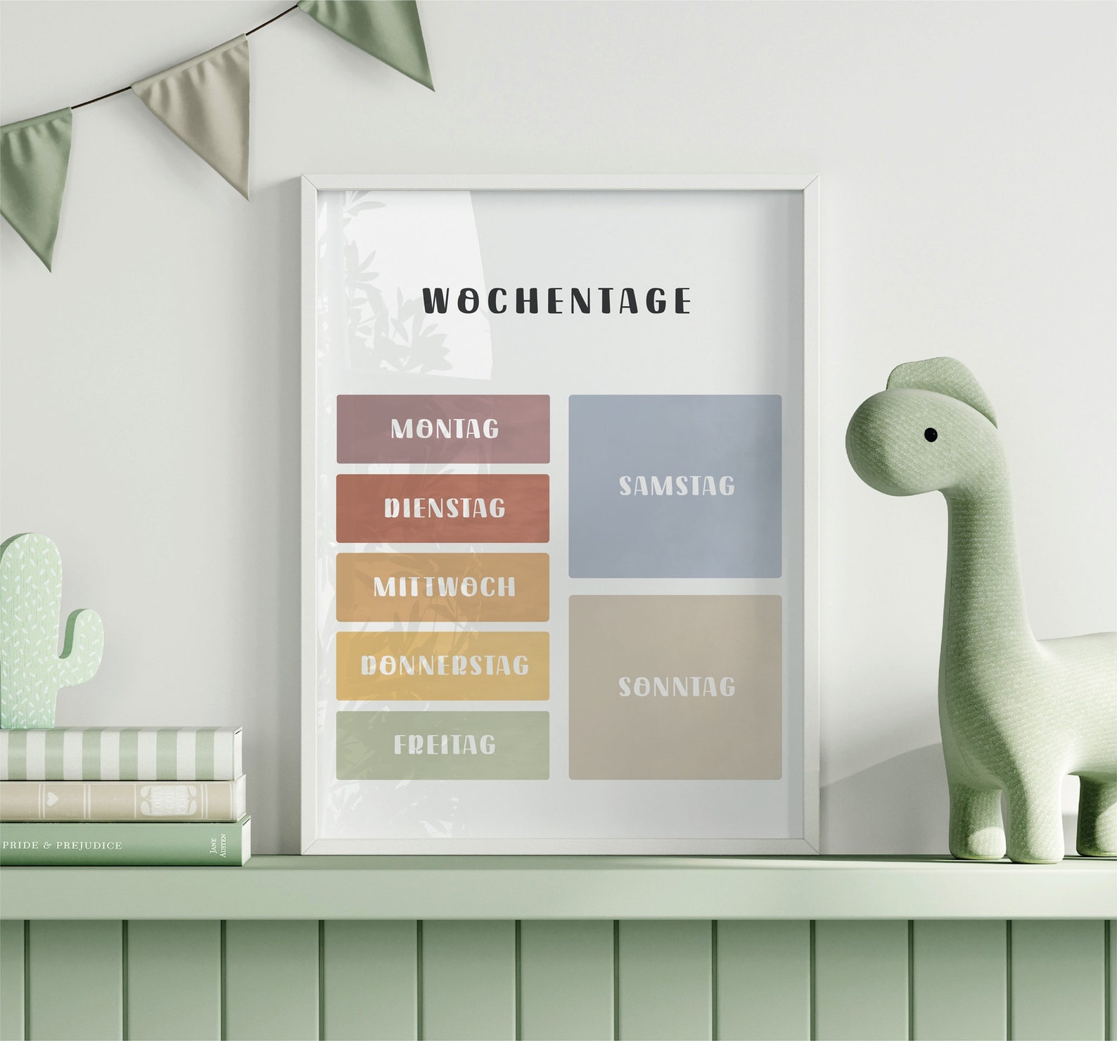 Days of the Week Chart in German Poster German for Kids Montessori ...