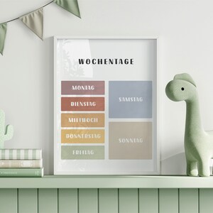 Days of the Week Chart in German Poster German for Kids Montessori ...
