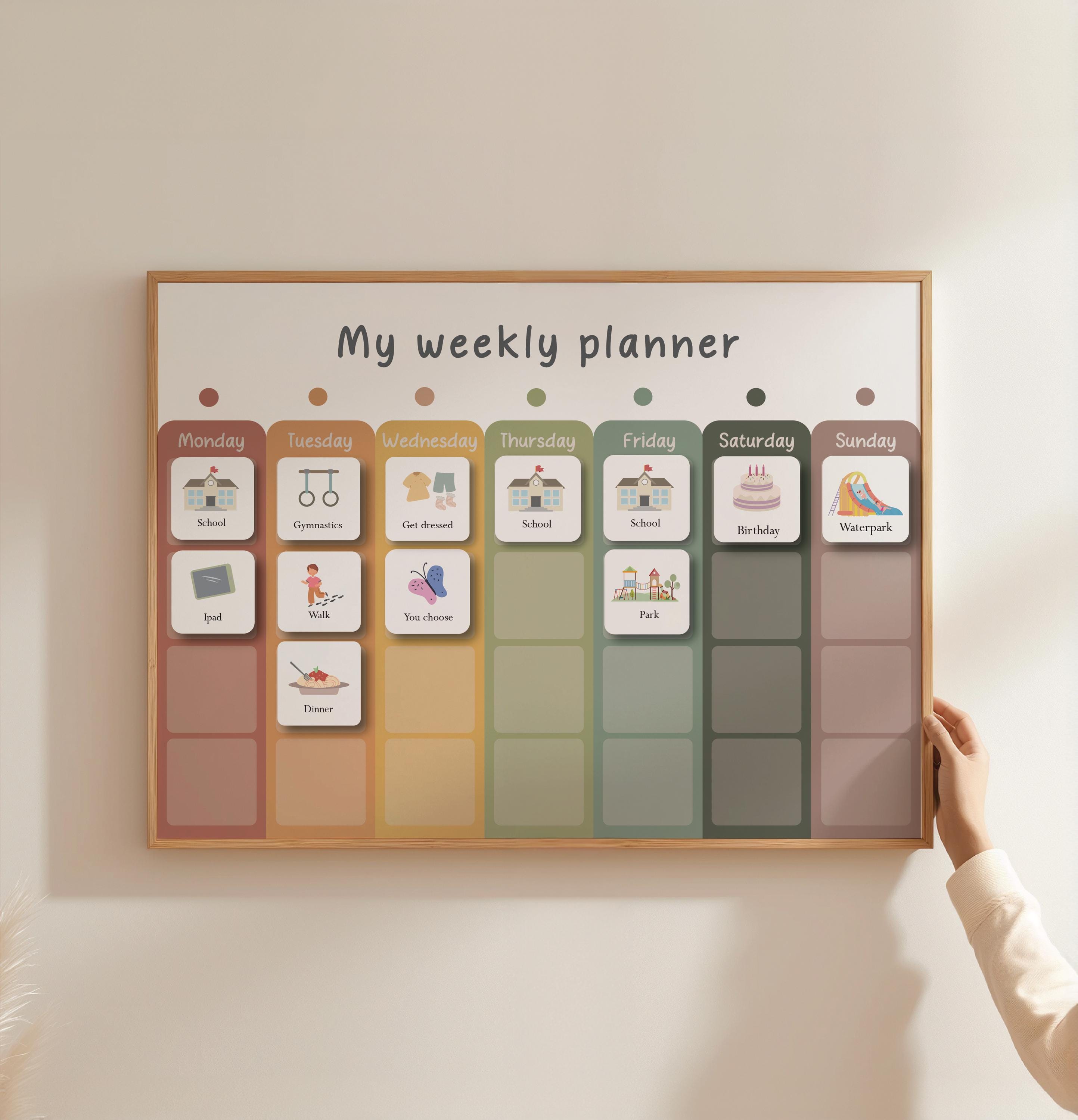 Weekly Schedule Kids Visual Planner Routine Cards Visual Calendar ...