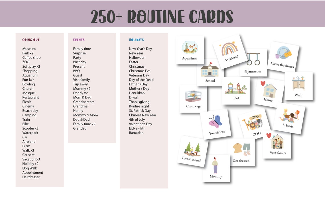 Weekly Planner Visual Chart for Kids Routine Cards Visual Calendar ...