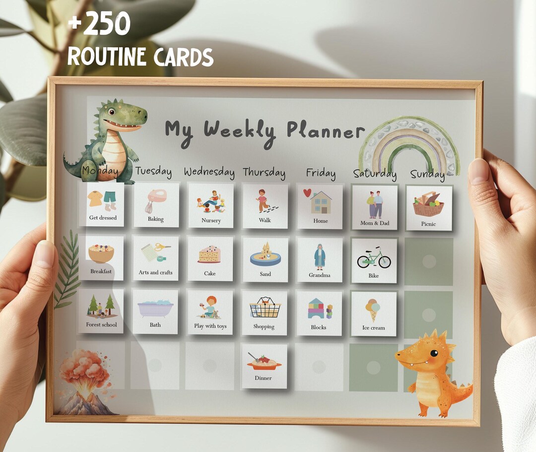 Visual Planner Kids Visual Chart Chore Chart Routine Cards Toddler ...