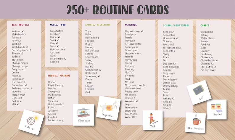 Daily Routine Flip Chart Kids Visual Routine Cards Daily Rhythm Chore ...