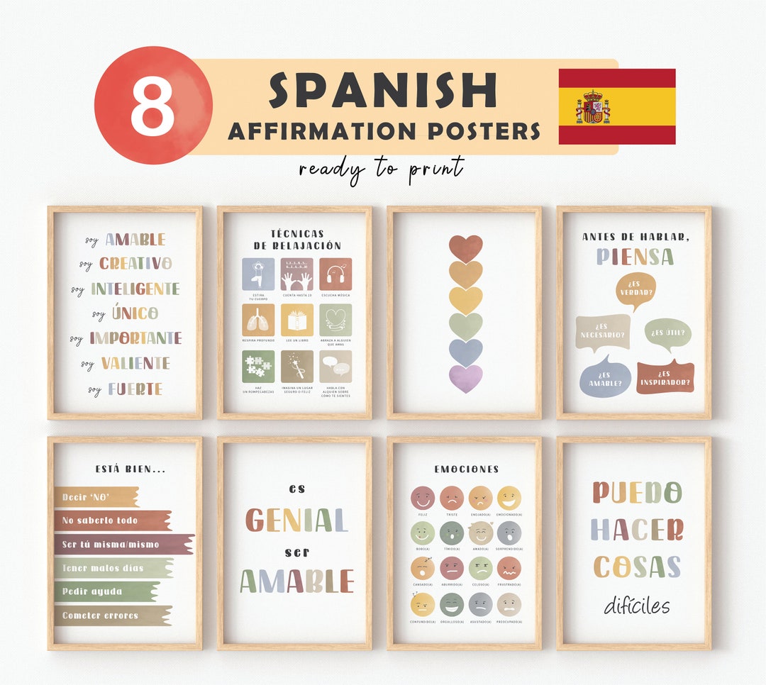 Spanish Positive Affirmations for Kids Spanish Posters Spanish Class ...