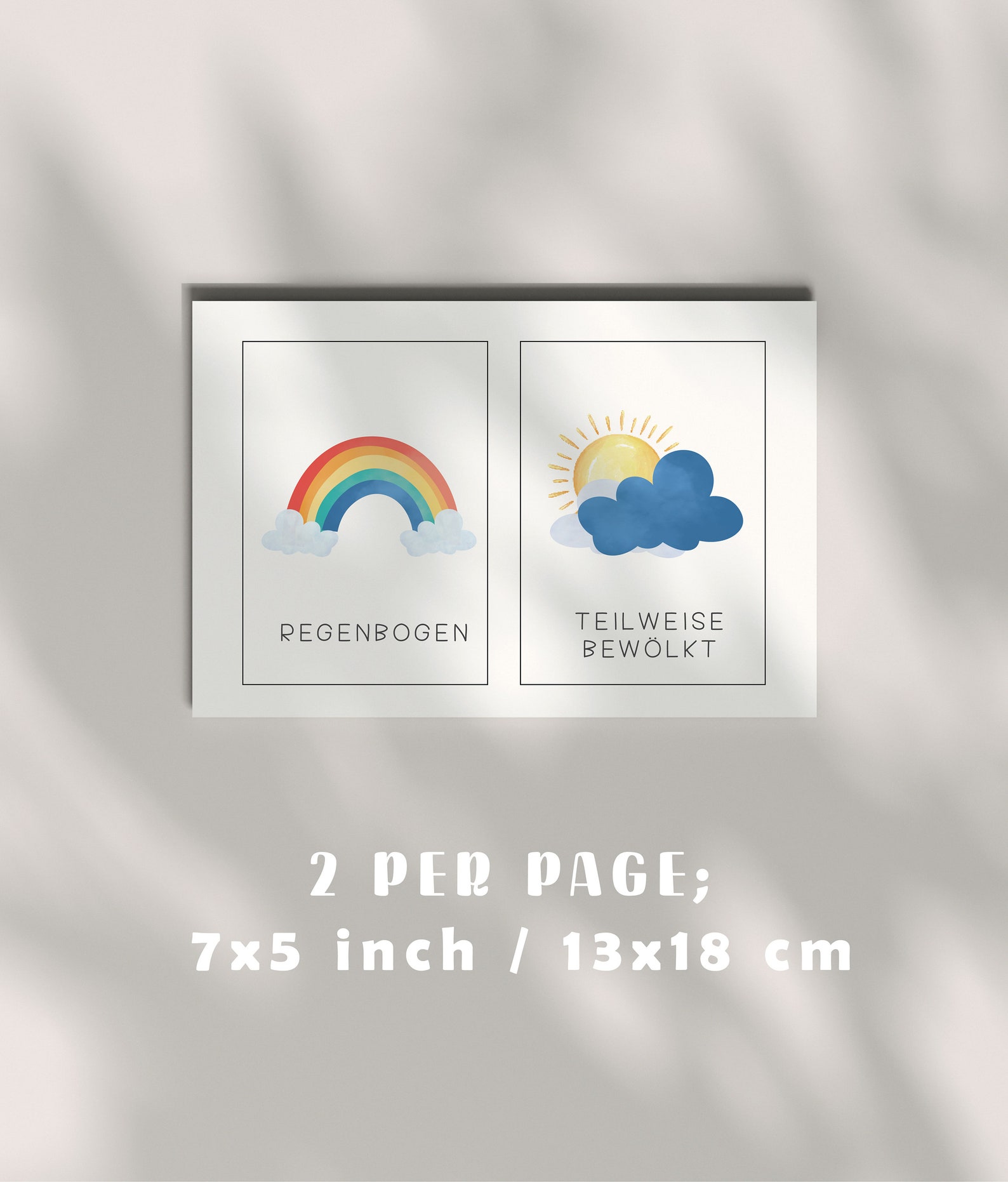 German Weather Flash Cards German Learning Montessori German Education ...