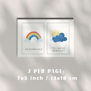 German Weather Flash Cards German Learning Montessori German Education ...