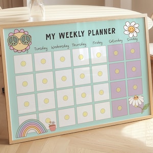 Kids Weekly Planner Kids Schedule Children Daily Routine Calendar Kids ...