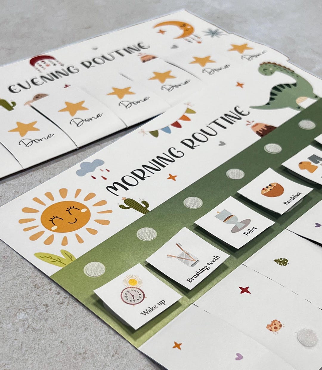 Daily Routine Flip Chart Kids Visual Routine Cards Daily Rhythm Chore ...