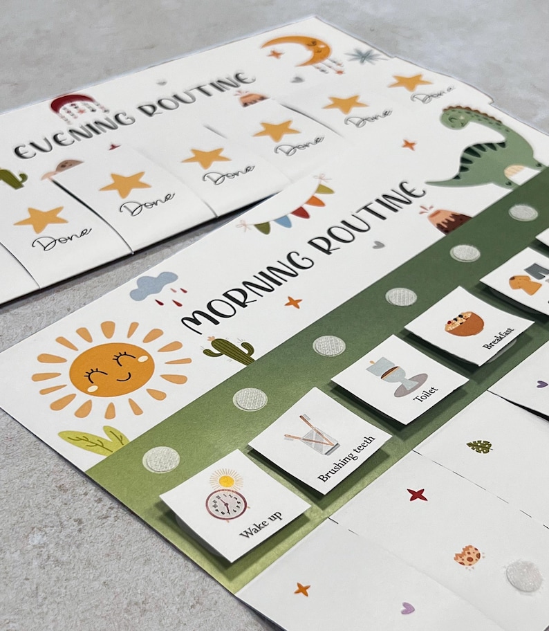 Daily Routine Flip Chart Kids Visual Routine Cards Daily Rhythm Chore ...
