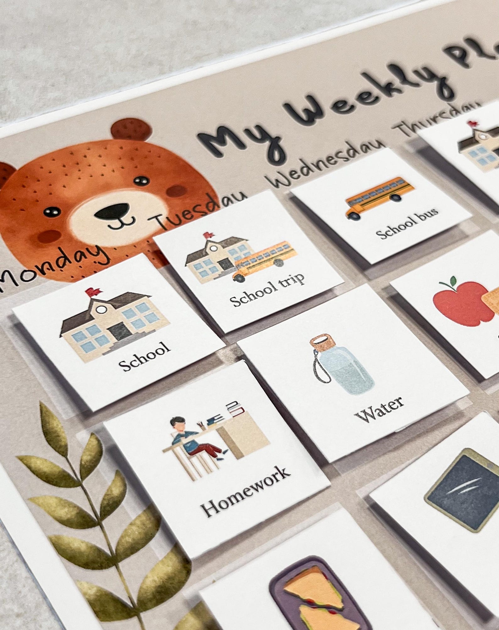 Weekly Planner Visual Chart for Kids Routine Cards Visual Calendar ...