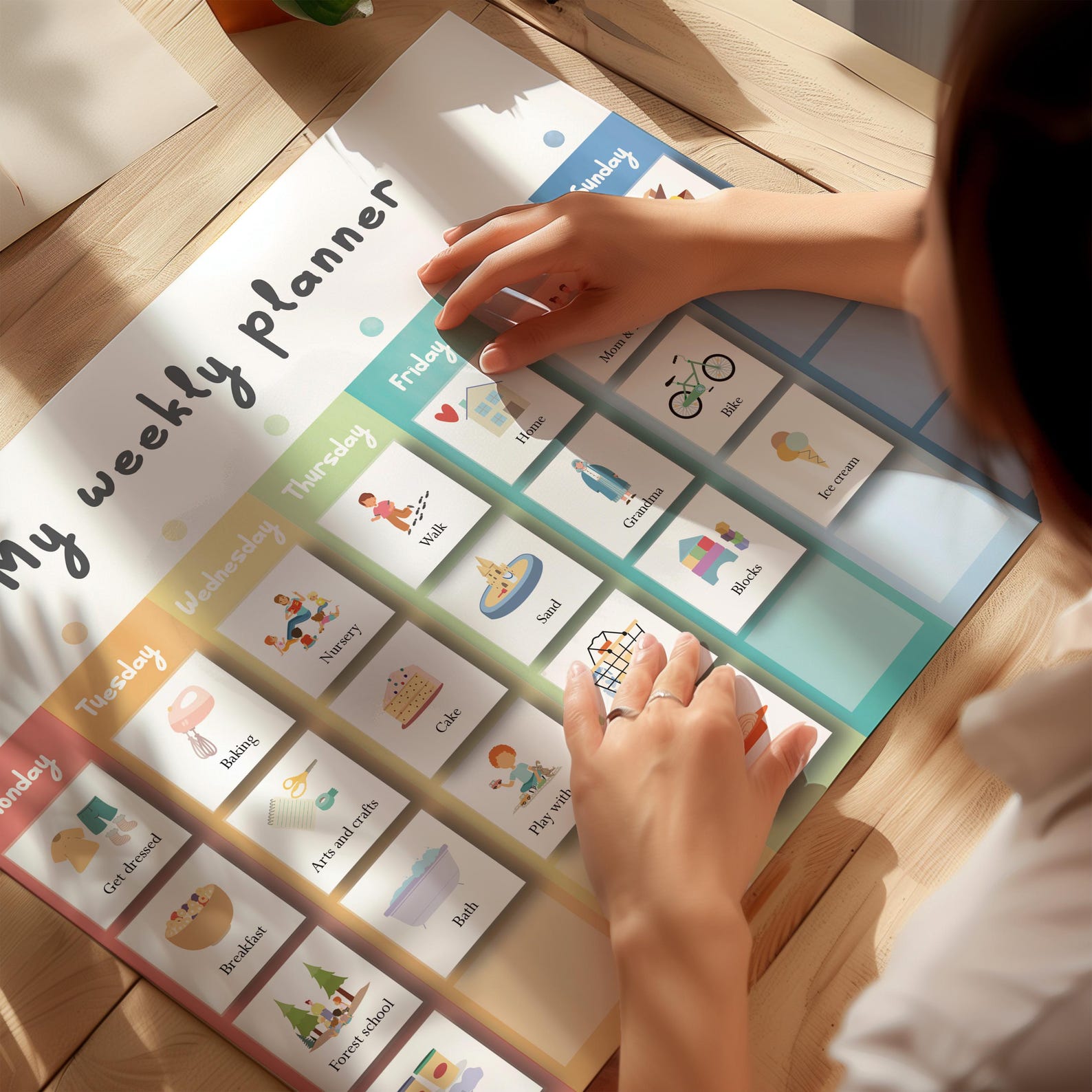 Weekly Schedule Kids Visual Planner Routine Cards Visual Calendar ...