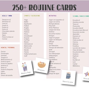 Spanish Flip Chart Routine Chart Chore Chart Routine Cards Spanish ...