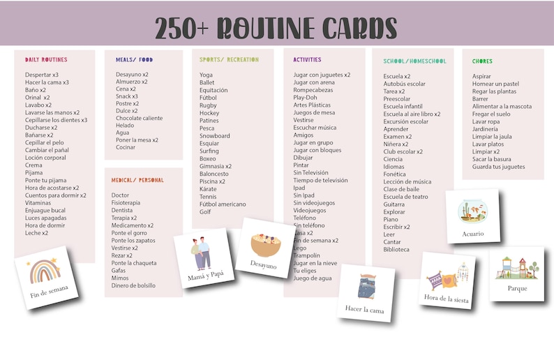 Spanish Flip Chart Routine Chart Chore Chart Routine Cards Spanish ...