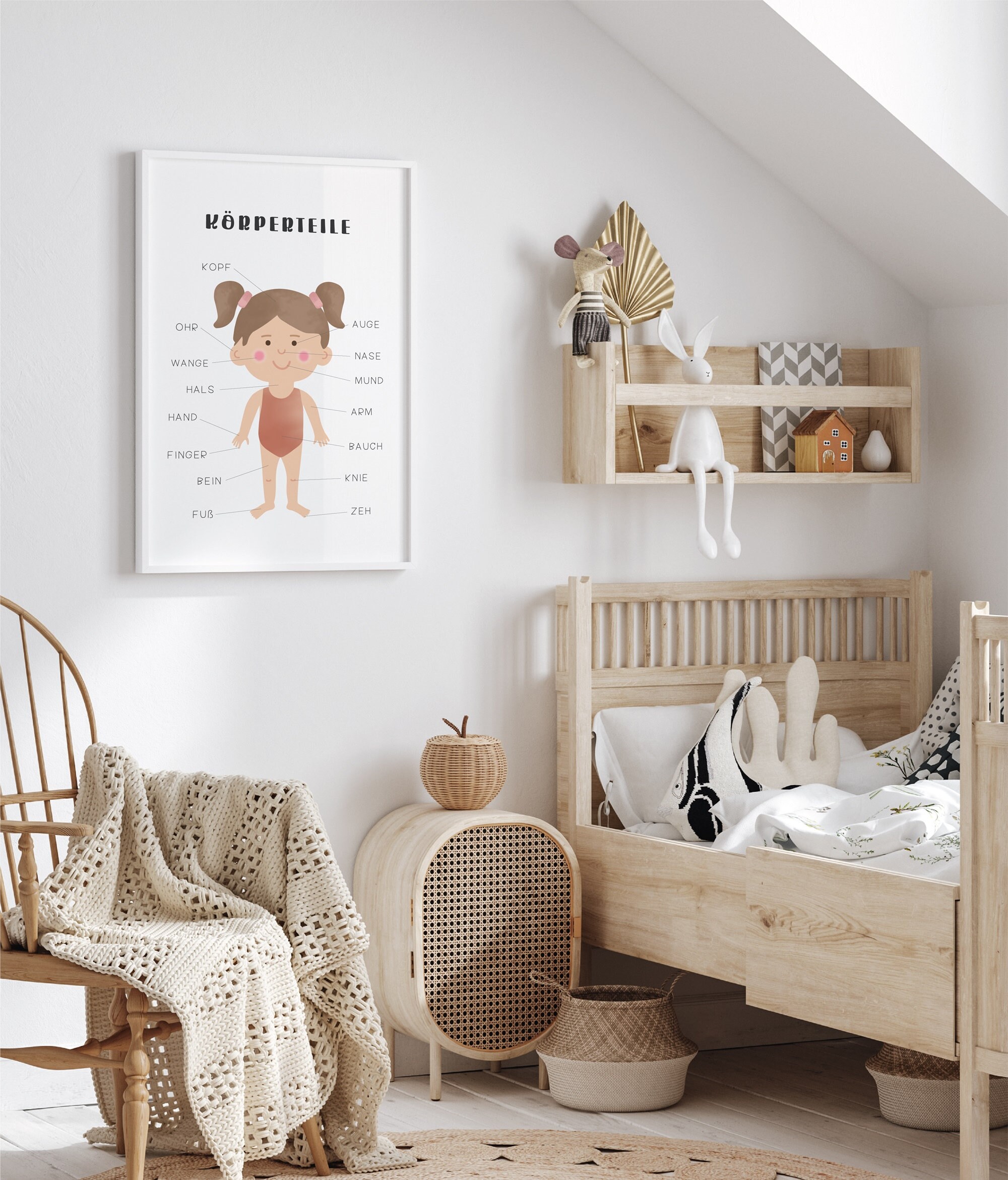 Human Body Parts Poster Körper German Educational Poster Learning ...