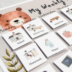 Boho Visual Planner for Kids Routine Cards Visual Calendar Autism ...