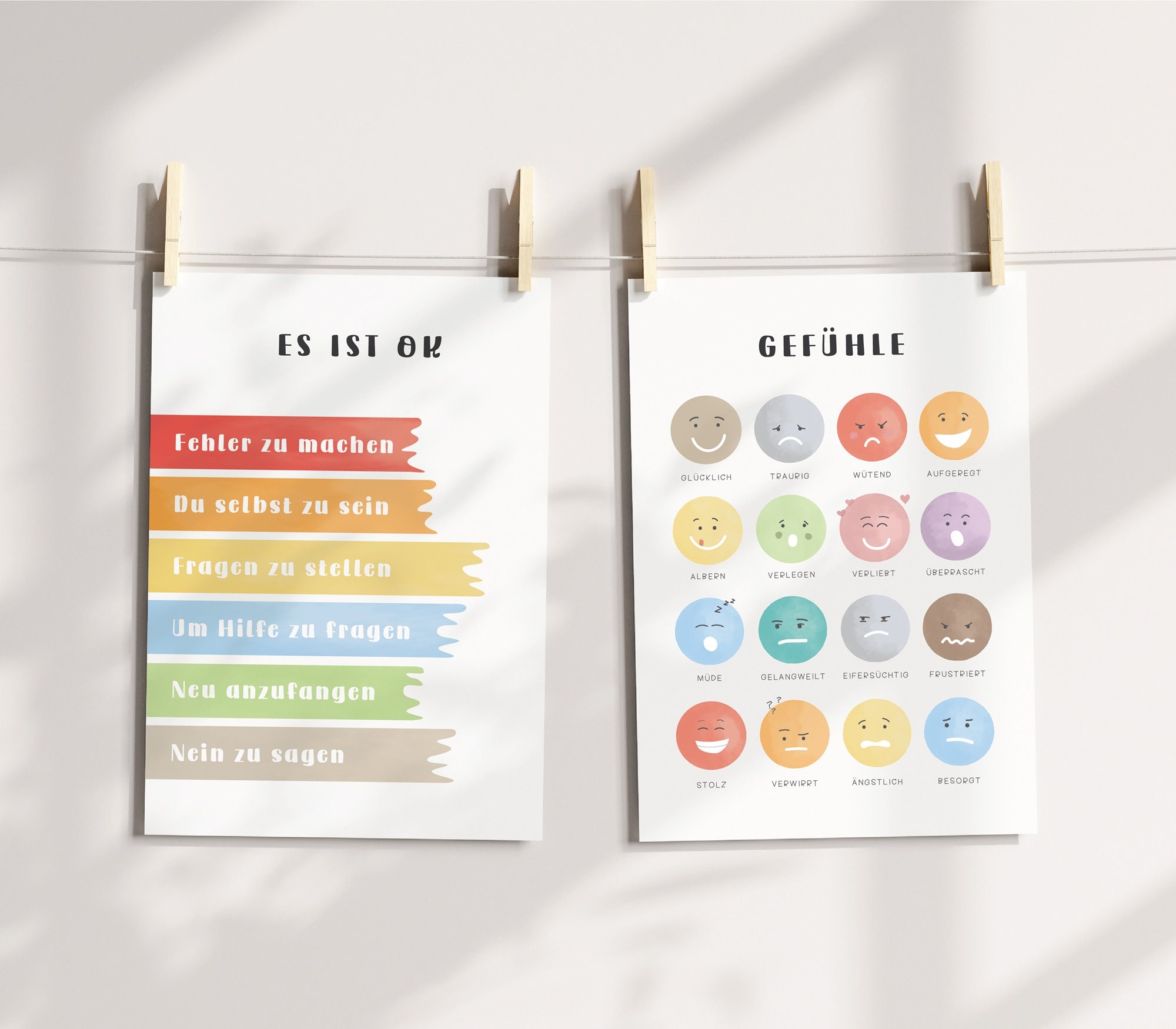 German Positive Affirmations for Kids Motivational Poster Daily ...