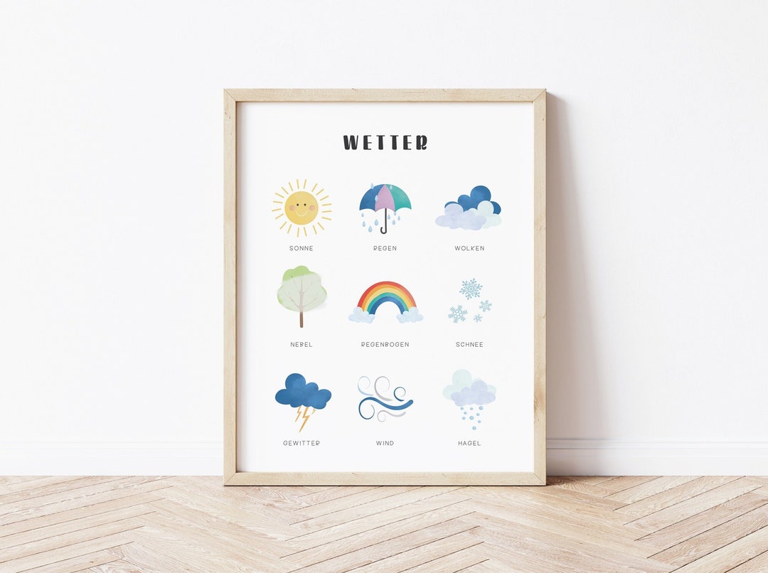 German Weather Poster German Posters Educational Weather Print Weather ...