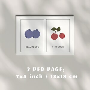 German Flashcards Fruits Print Vegetables Poster German Language German ...