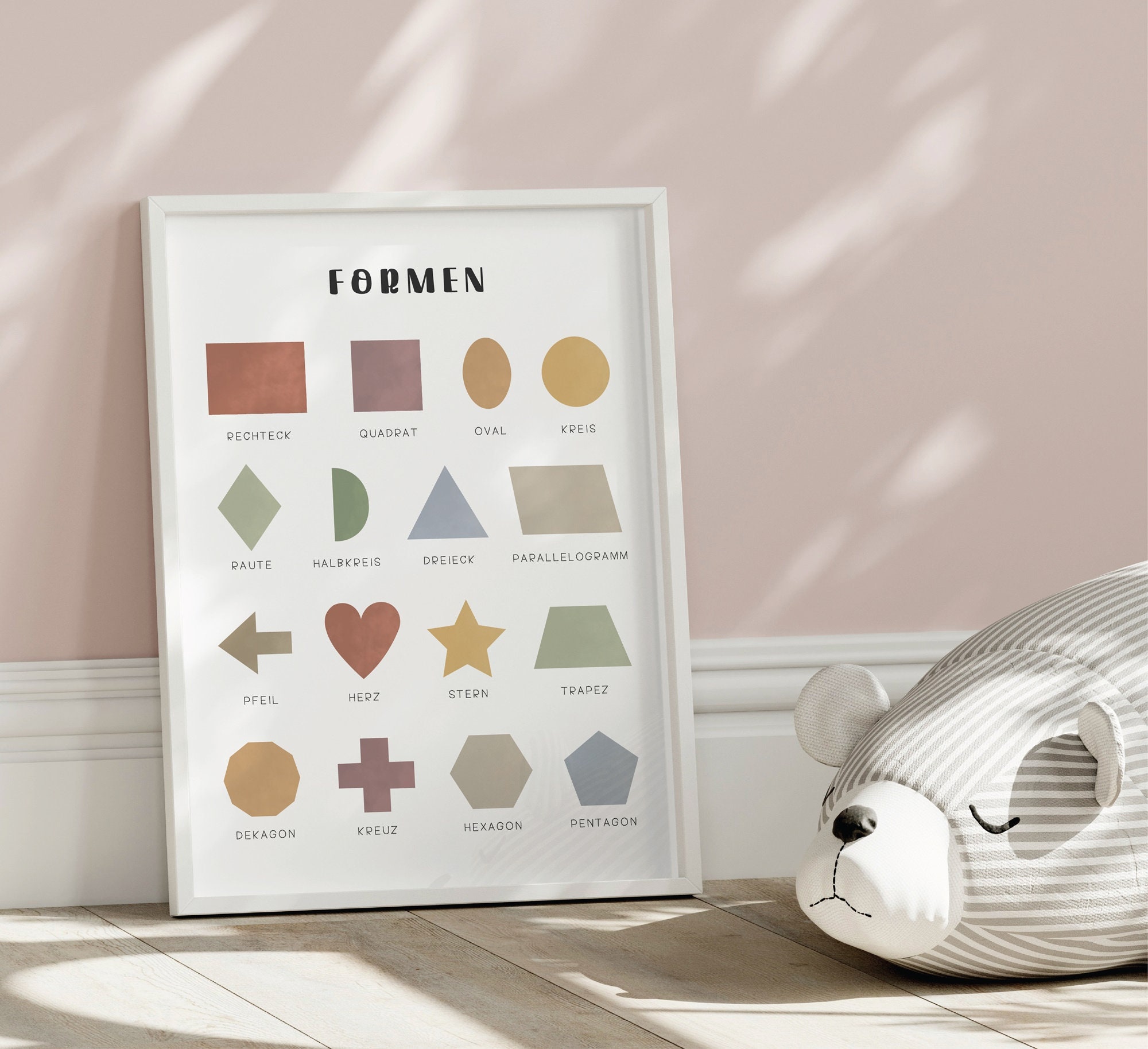 Shapes Print German Poster Montessori Spielzeug Geometric Shapes Poster ...