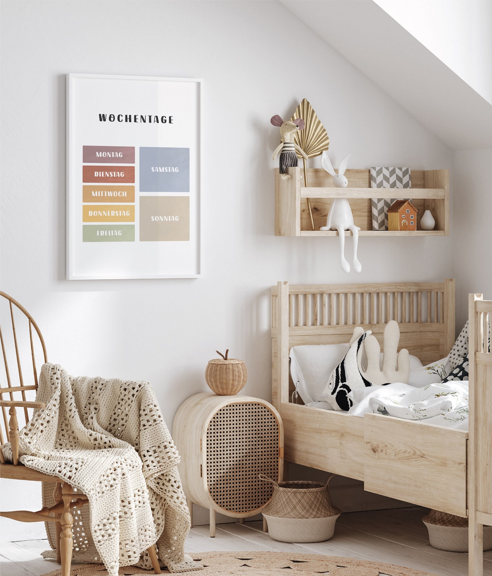 Days of the Week Chart in German Poster German for Kids Montessori ...