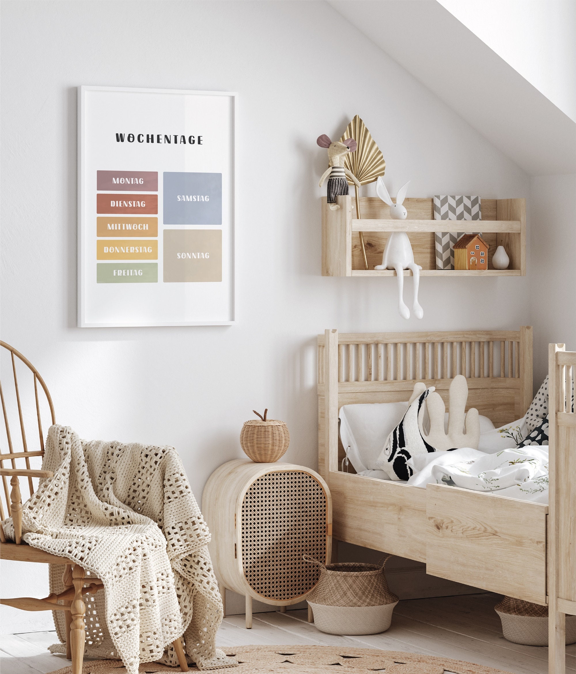 Days of the Week Chart in German Poster German for Kids Montessori ...