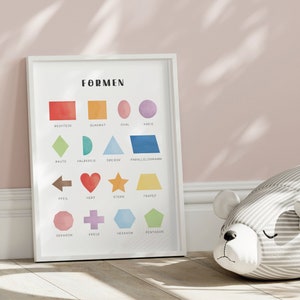 German Shapes Poster German Preschool Worksheets Printable Geometric ...